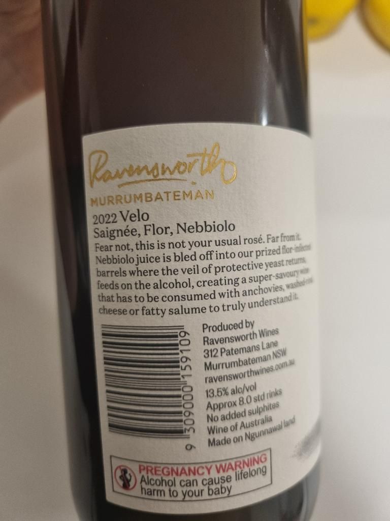 2022 Ravensworth Barbera Velo Rosé, Australia, New South Wales ...