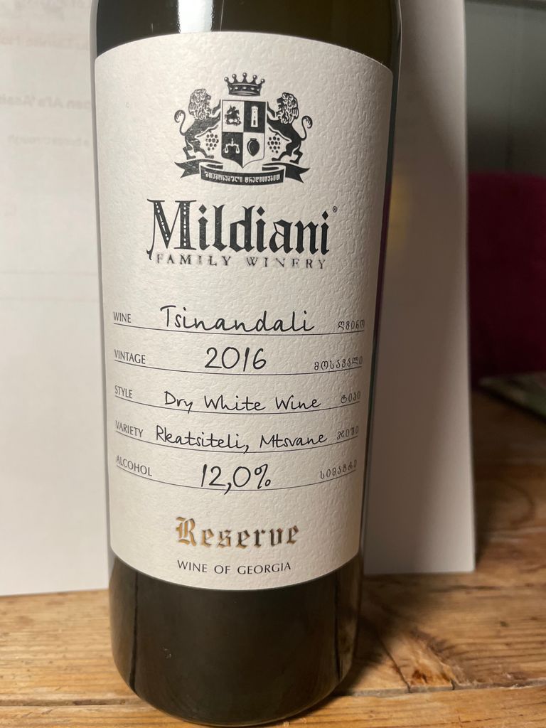 2016 Mildiani Reserve Tsinandali, Georgia, Kakheti, Tsinandali ...
