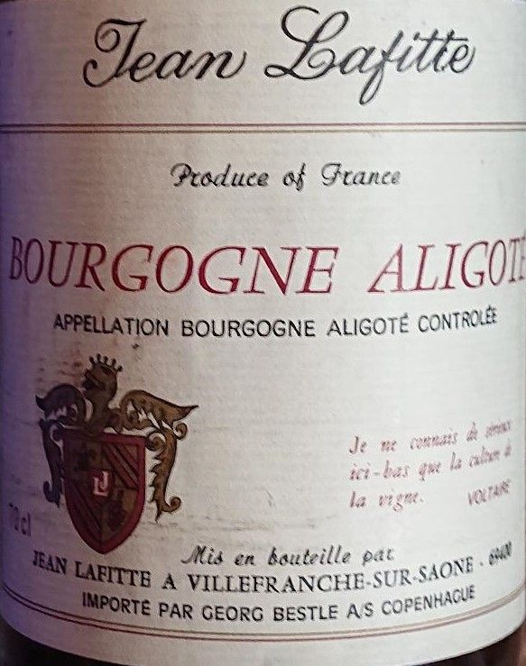 1985 Jean Lafitte Bourgogne-Aligoté, France, Burgundy, Bourgogne ...