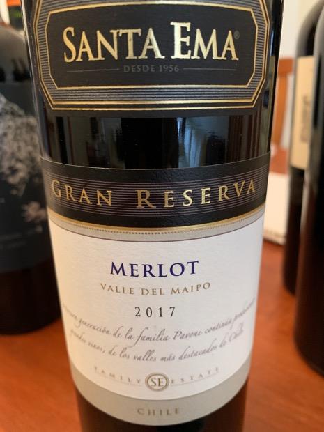 2017 Santa Ema Merlot Gran Reserva, Chile, Maipo Valley, Isla de Maipo ...