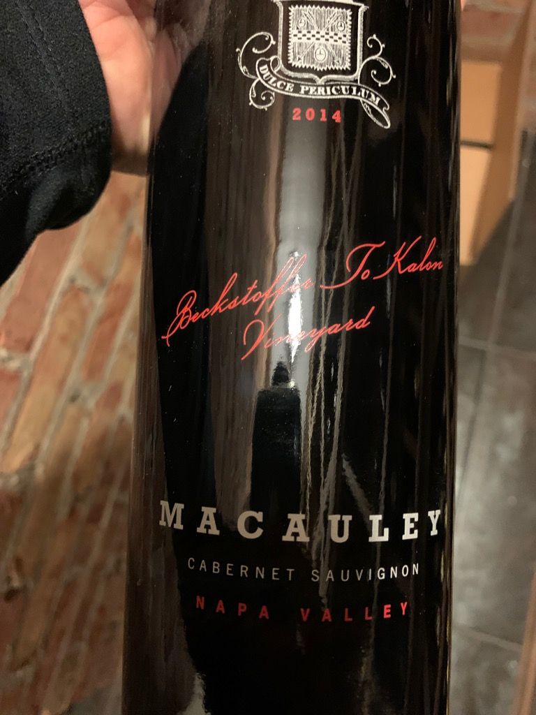 2014 Macauley Cabernet Sauvignon Reserve, USA, California, Napa Valley ...