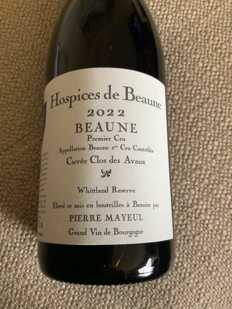 2022 Hospices de Beaune Beaune 1er Cru Cuvée Clos des Avaux Pierre ...