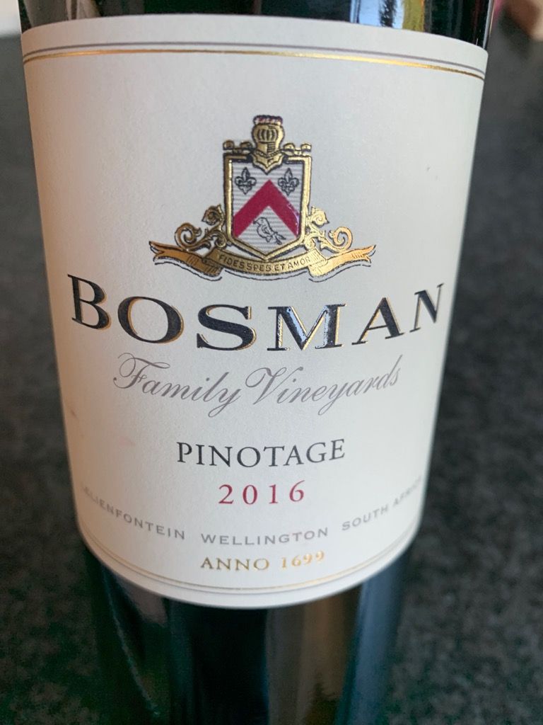2018 Bosman Family Vineyards Pinotage, South Africa, Coastal Region ...