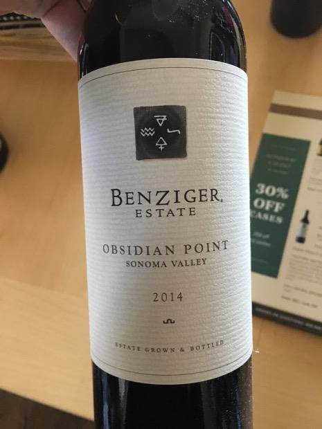 2014 Benziger Family Winery Estate Obsidian Point, USA, California ...