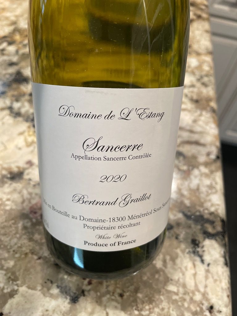 2023 Domaine de l'Estang Sancerre Bertrand Graillot, France, Loire ...