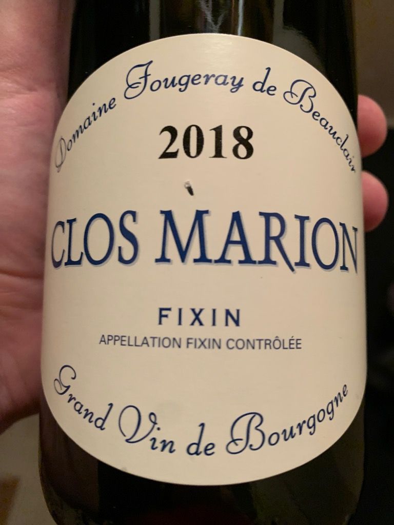 2018 Fougeray de Beauclair Fixin Clos Marion, France, Burgundy, Côte de ...