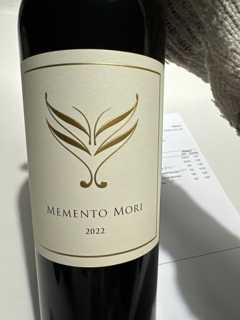 2022 Memento Mori Cabernet Sauvignon, USA, California, Napa Valley ...