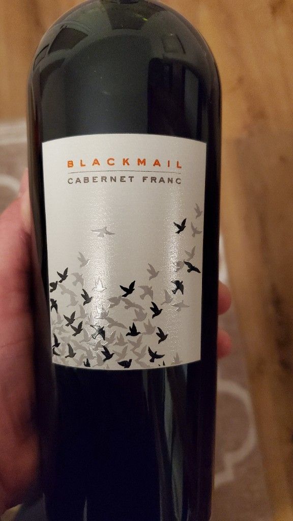 2016 Blackbird Vineyards Cabernet Franc Blackmail Blackbird Vineyards ...