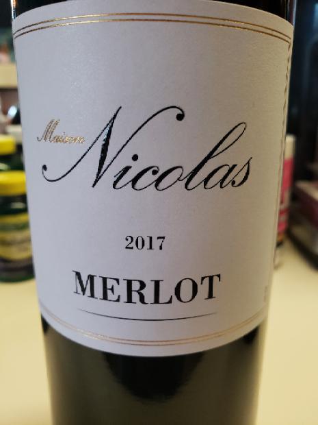 2017 Maison Nicolas Merlot Vin de Pays d'Oc, France, Languedoc ...