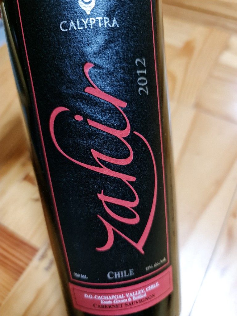 2014 Zahir Cabernet Sauvignon Calyptra, Chile, Rapel Valley, Cachapoal ...