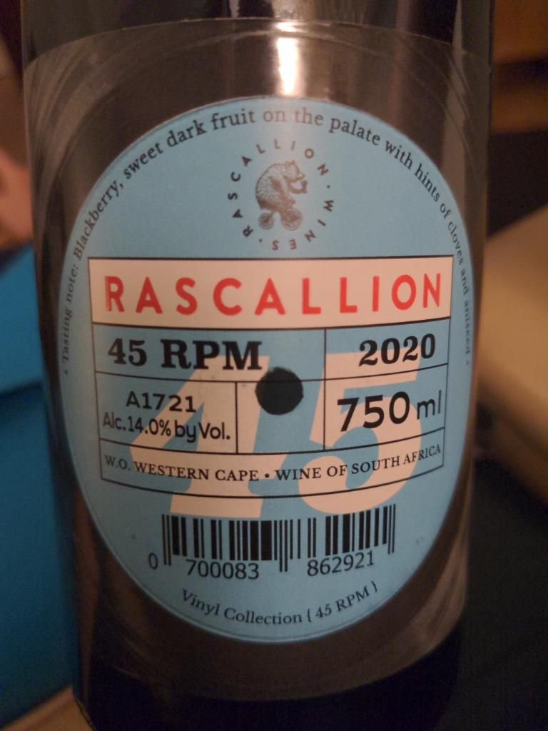 2020 Rascallion Wines 45 RPM, South Africa, Western Cape - CellarTracker