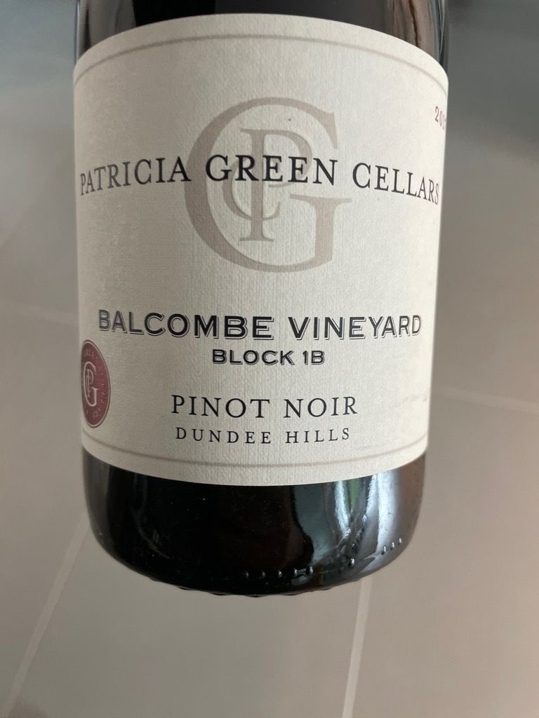2017 Patricia Green Cellars Pinot Noir Block 1B Balcombe Vineyard, USA ...