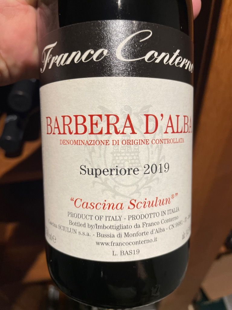 2019 Franco Conterno Barbera d'Alba Superiore Cascina Sciulun, Italy ...
