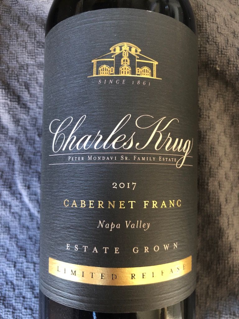 2017 Charles Krug Winery (Peter Mondavi Family) Cabernet Franc Limited ...