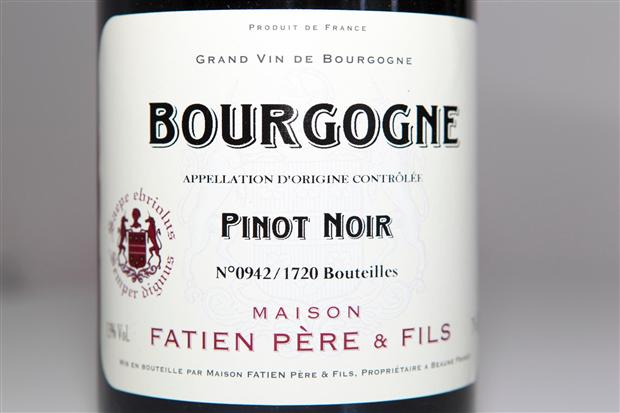 2009 Maison Fatien Pinot Noir Bourgogne, France, Burgundy, Bourgogne ...