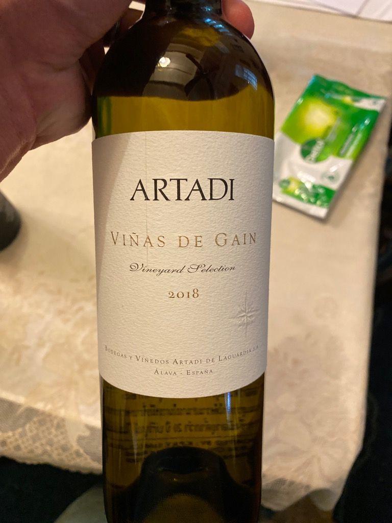 2019 Artadi Blanco Viñas de Gain, Spain, La Rioja, La Rioja Alavesa ...