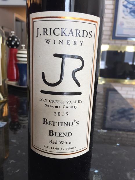 2015 J. Rickards Bettino's Blend, USA, California, Sonoma County, Dry ...