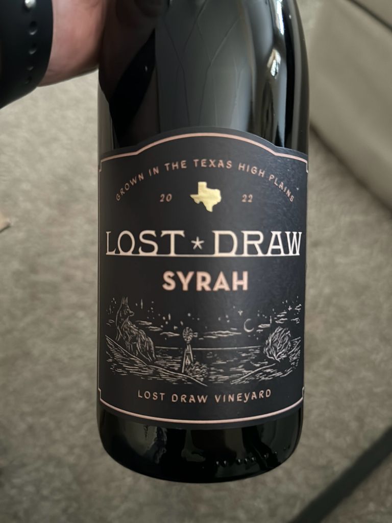 2022 Lost Draw Cellars Syrah Lost Draw Vineyard, USA, Texas, Texas High ...