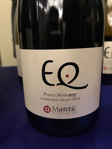 2016 Matetic Vineyards Pinot Noir EQ, Chile, Casablanca Valley ...