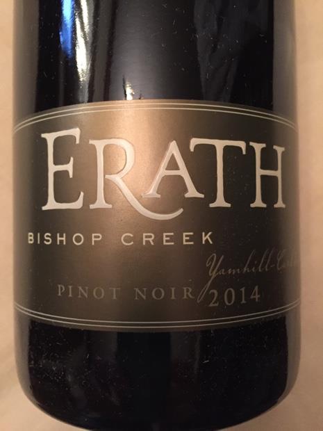 2014 Erath Pinot Noir Bishop Creek, USA, Oregon, Willamette Valley ...