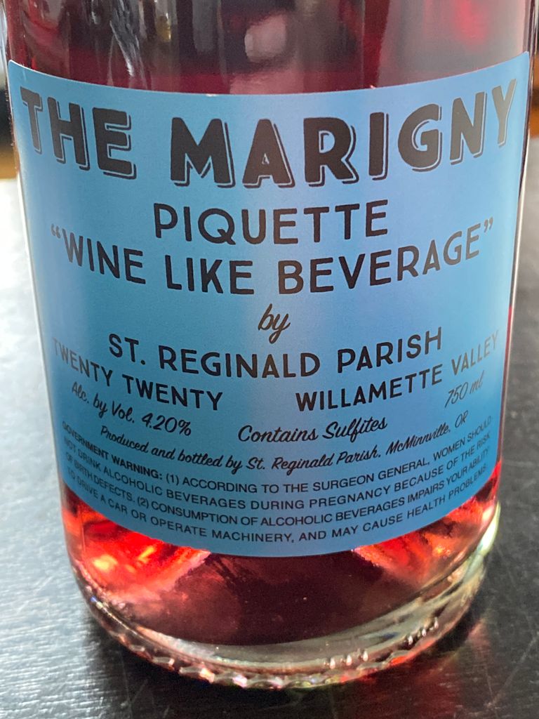 2021 St. Reginald Parish Pinot Gris The Marigny Piquette, USA, Oregon ...
