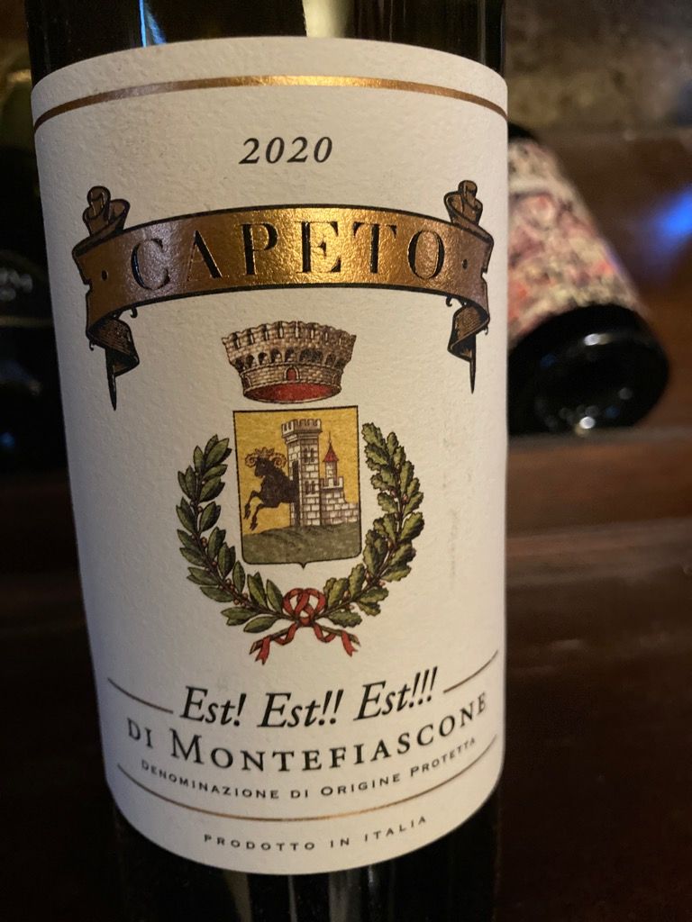 2020 Capeto Est! Est!! Est!!! di Montefiascone, Italy, Latium, Est! Est ...