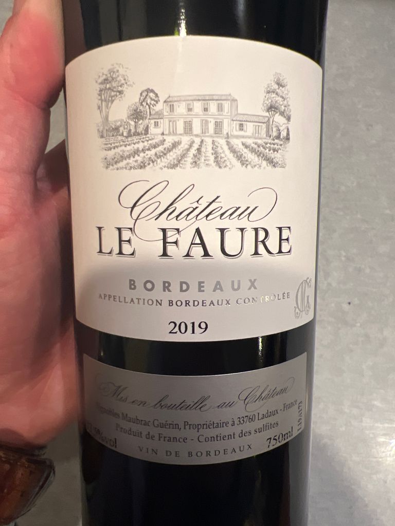 2019 Château Le Faure, France, Bordeaux - CellarTracker