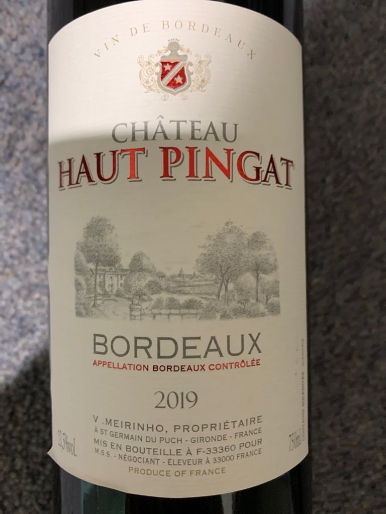 2019 Château Haut Pingat, France, Bordeaux - CellarTracker