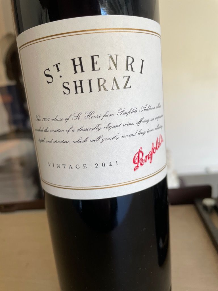2021 Penfolds Shiraz St. Henri, Australia, South Australia - CellarTracker