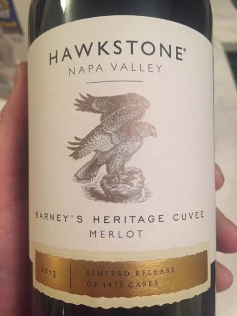2013 Hawkstone Merlot Barney's Heritage Cuvee, USA, California, Napa ...