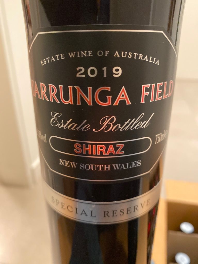 2019 Yarrunga Field Shiraz Special Reserve, Australia, New South Wales ...