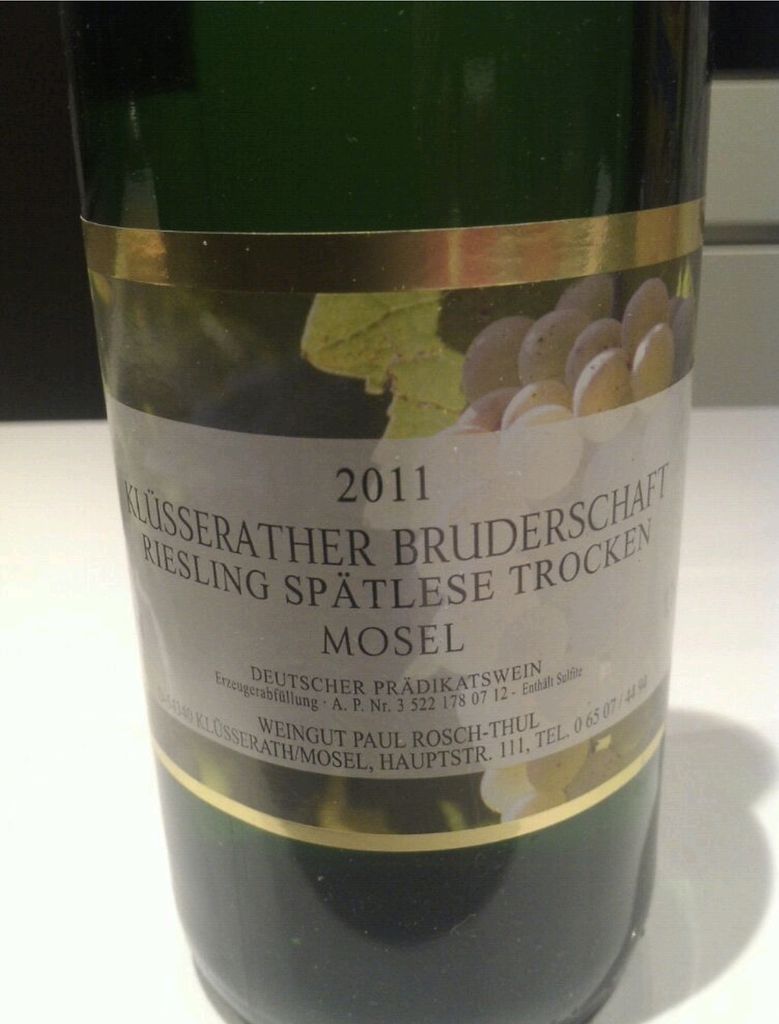 2011 Paul Rosch-Thul Klüsserather Bruderschaft Riesling Spätlese ...