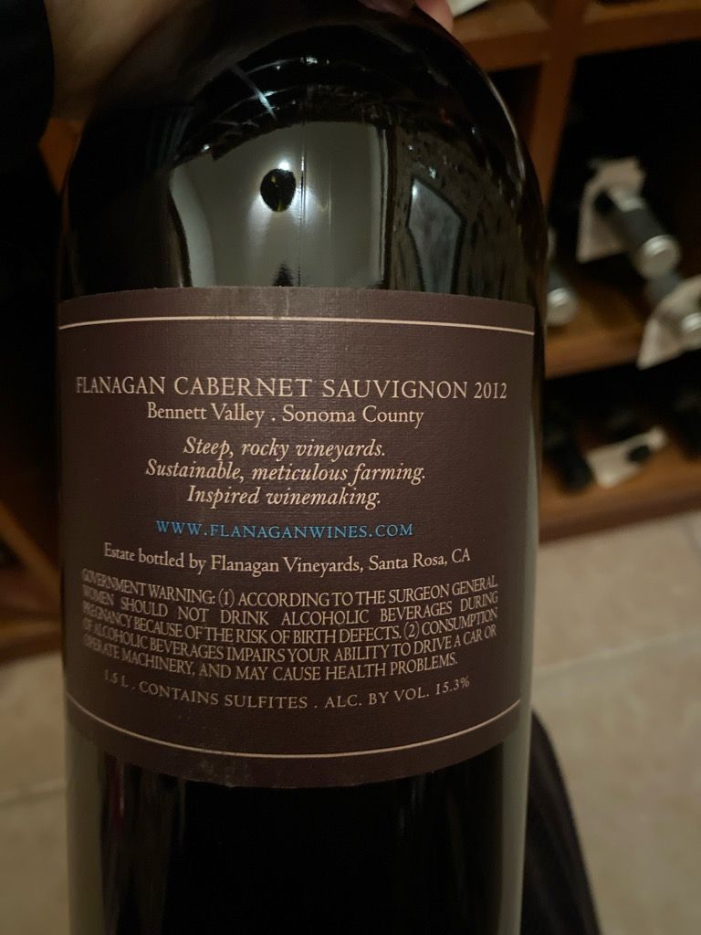 2012 Flanagan Cabernet Sauvignon, USA, California, Sonoma County ...