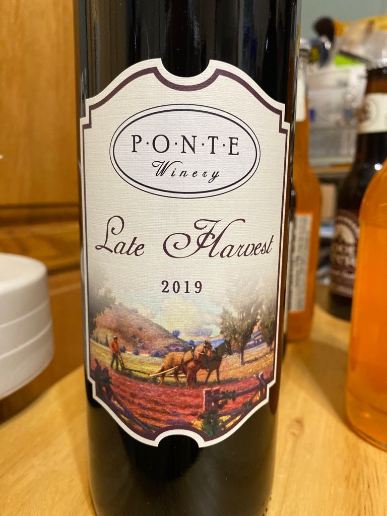 2019 Ponte Winery Late Harvest, USA, California - CellarTracker