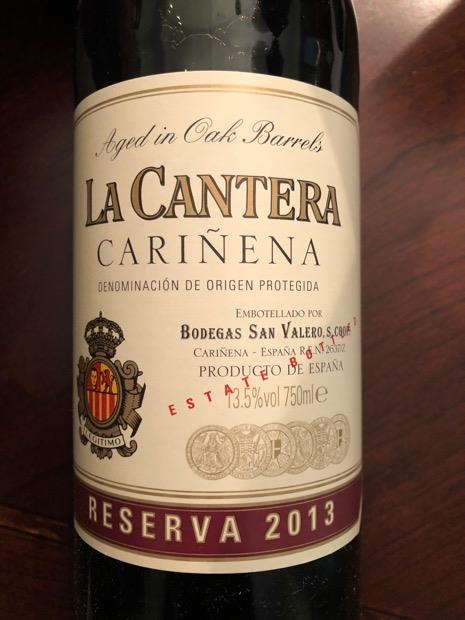 2013 Bodegas San Valero Cariñena La Cantera Reserva, Spain, Aragón ...