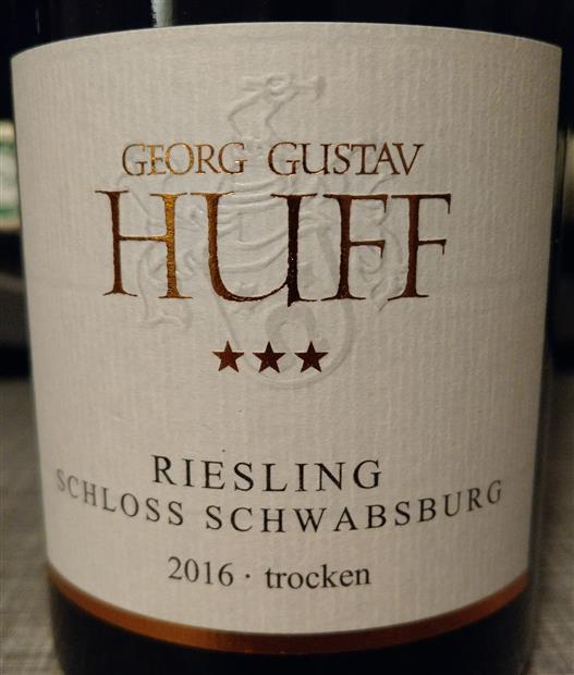 2016 Georg Gustav Huff Niersteiner Schloß Schwabsburg Riesling, Germany ...