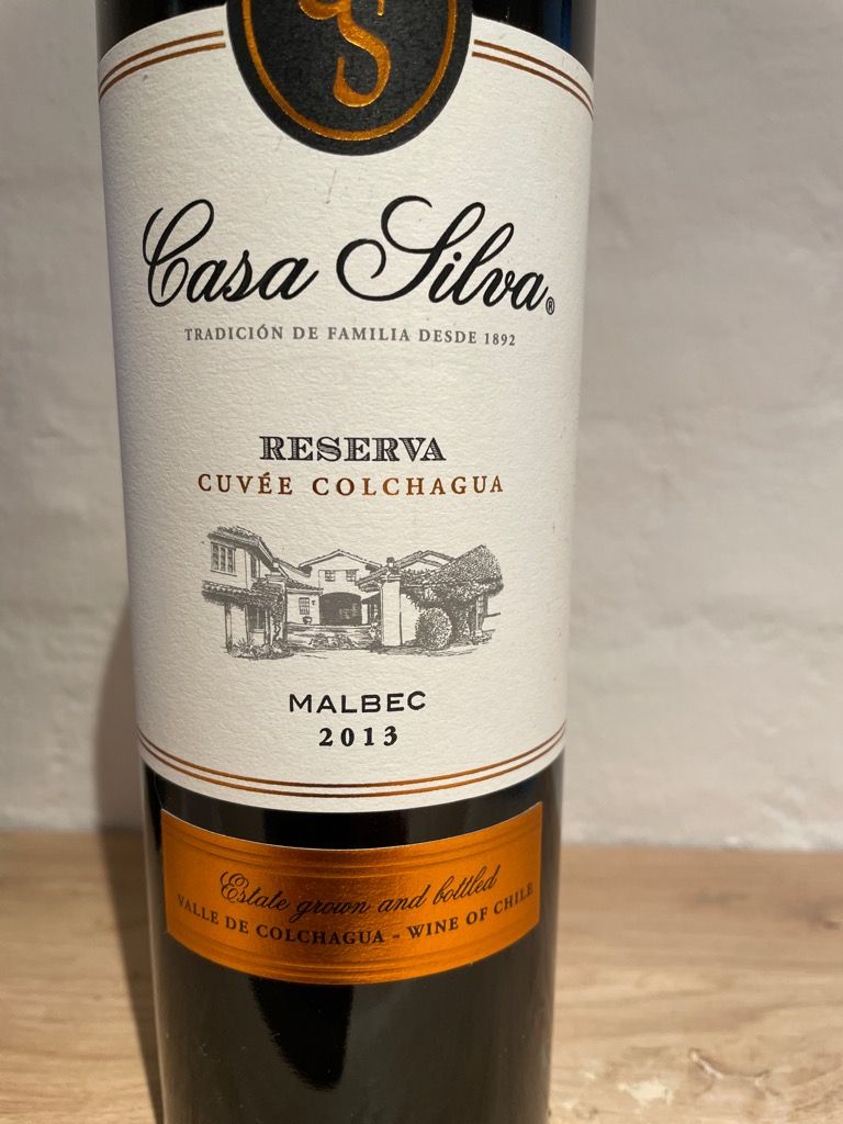 2013 Casa Silva Malbec Reserva, Chile, Rapel Valley, Colchagua Valley ...