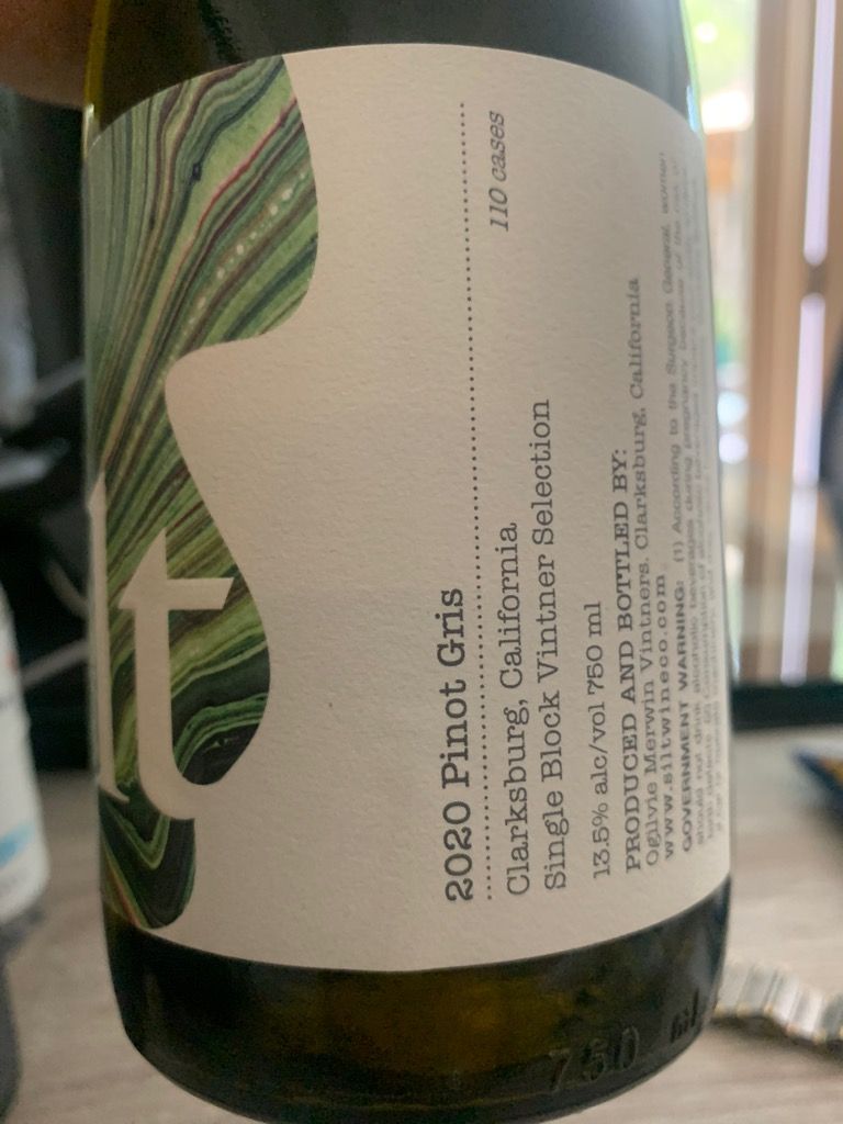 2020 Silt Pinot Gris Single Block Vintner Selection, USA, California ...