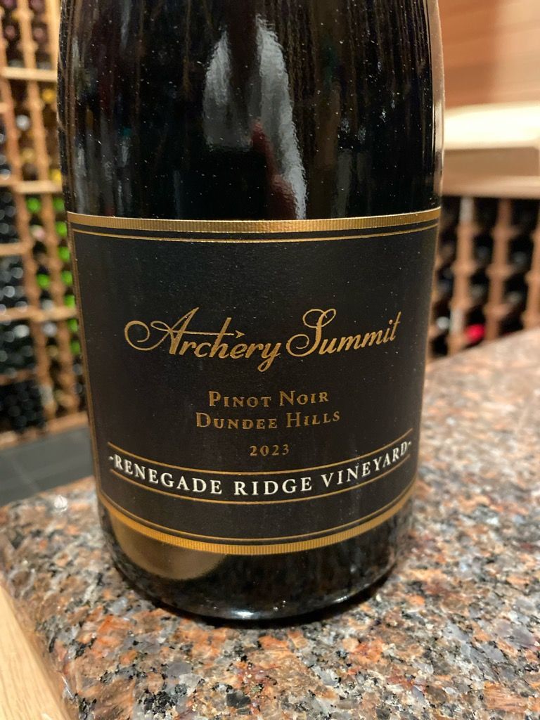 2023 Archery Summit Pinot Noir Renegade Ridge Estate, USA, Oregon ...