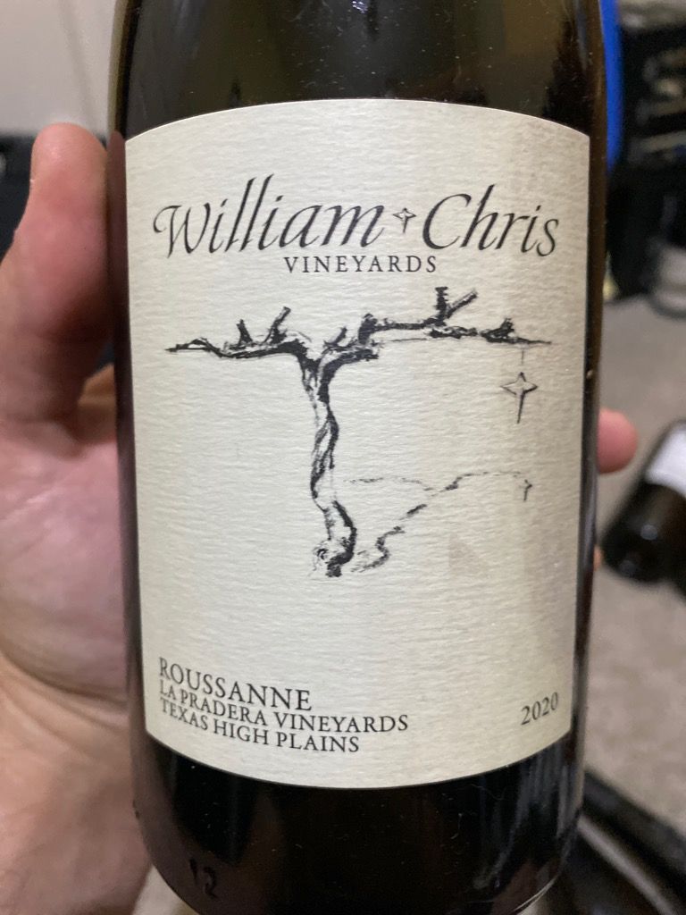 2020 William Chris Vineyards Roussanne La Pradera Vineyards, USA, Texas ...