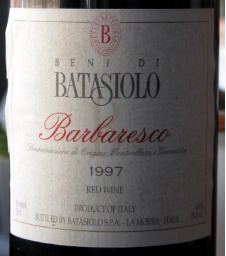 1997 Beni di Batasiolo Barbaresco, Italy, Piedmont, Langhe, Barbaresco ...