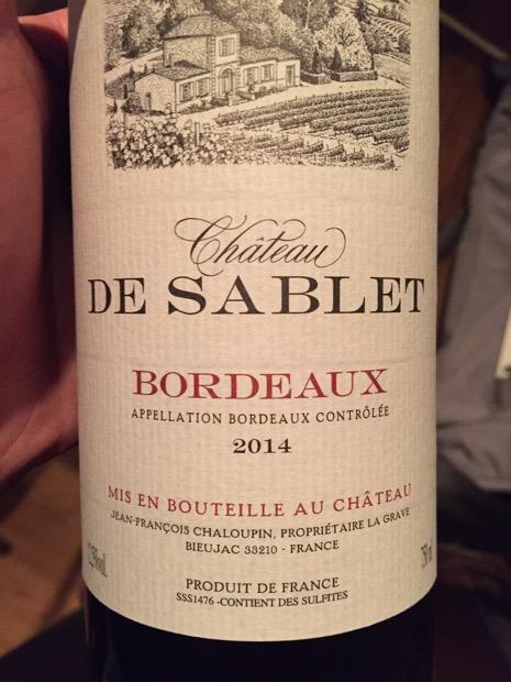2016 Château De Sablet, France, Bordeaux - CellarTracker