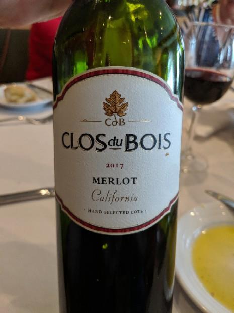 2017 Clos du Bois Merlot, USA, California - CellarTracker