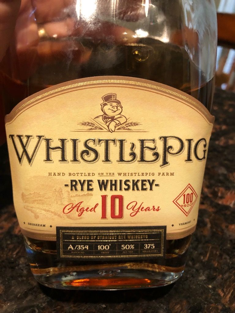 NV WhistlePig 10 Year Old Straight Rye Whiskey, 50%, USA, Vermont ...