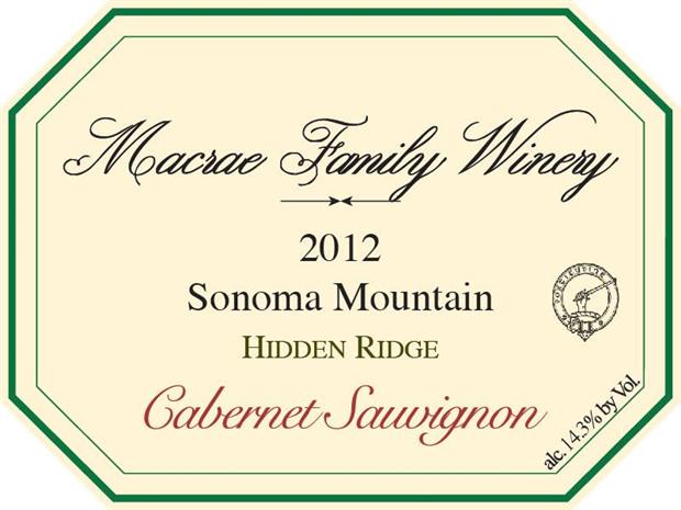 2012 Macrae Family Winery Cabernet Sauvignon Hidden Ridge Vineyard, USA ...
