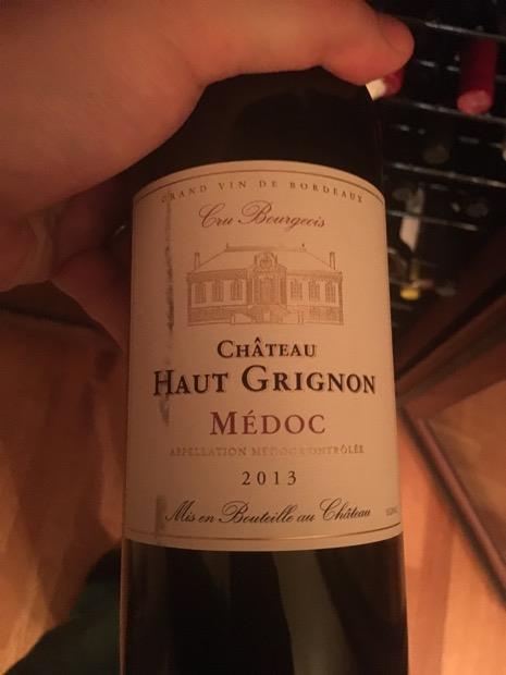 2013 Château Haut-Grignon, France, Bordeaux, Médoc - CellarTracker