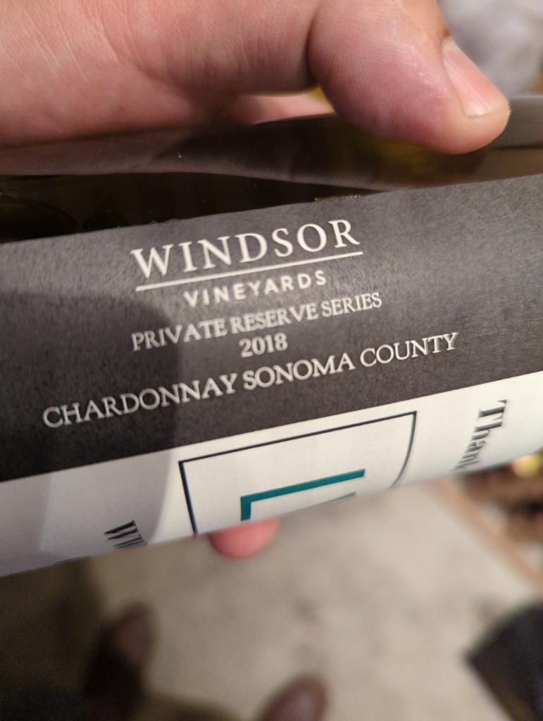 2018 Windsor Vineyards Chardonnay Private Reserve, USA, California ...