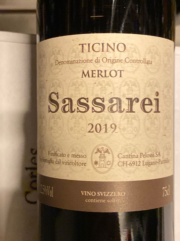2020 Cantina Pelossi Merlot Sassarei, Switzerland, Ticino - CellarTracker