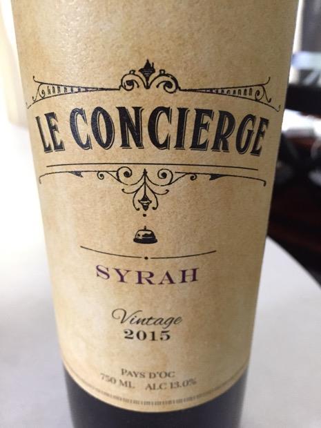 2015 Le Concierge Syrah, France, Languedoc Roussillon, Vin de Pays d'Oc ...