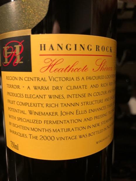 2003 Hanging Rock Winery Shiraz, Australia, Victoria, Central Victoria ...